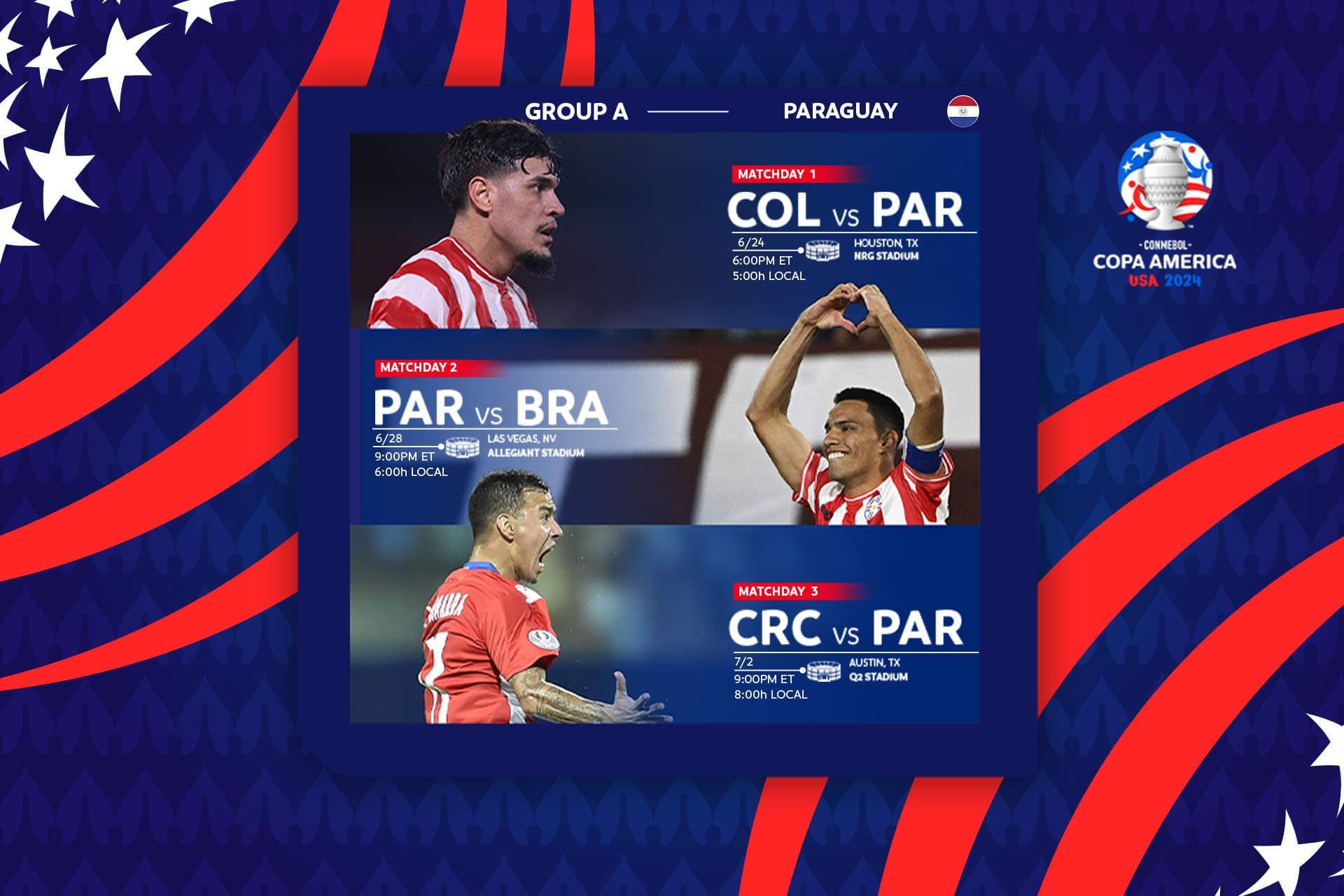 When does Paraguay play during Copa América 2024? Match dates and times ...